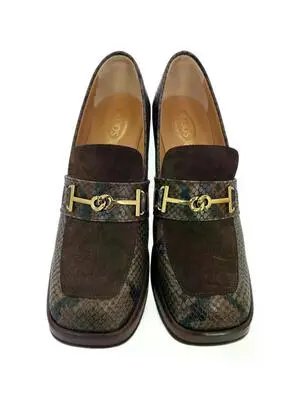 TOD'S Snakeskin-embossed Loafer Pumps