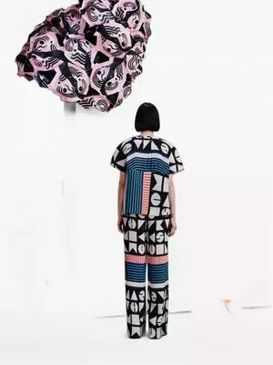 Henrik Vibskov Thumb Plisse Geometric-print Blouse