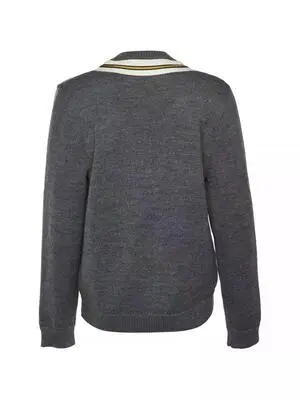 Gucci Bee Embroidered V-neck Sweater