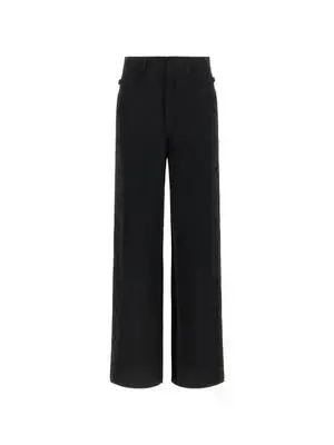 DI.LA3 PARI' Button-detail Wide-leg Trousers - Black
