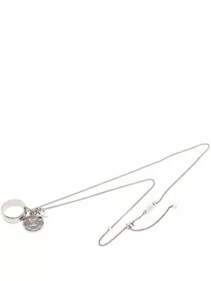 LOUIS VUITTON 2018 Brass Monogram Charms Necklace Costume Necklace - Silver