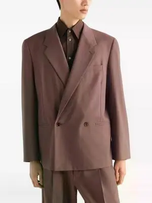LEMAIRE Double-breasted Jacket In Tropical Wool Blend