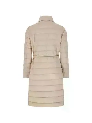 MOORER Belted Quilted Coat - Neutrals