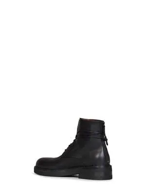 Marsèll Black Oiled Leather Parrucca Lace-up Combat Boots