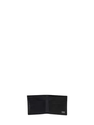 Fendi Black And Dark Tobacco Ff Jacquard Bi-fold Wallet