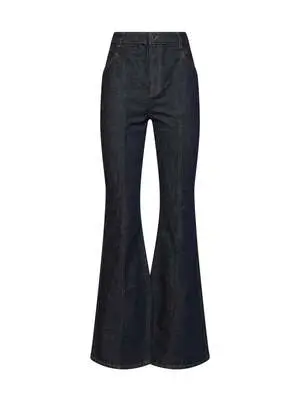 SELF-PORTRAIT Indigo Denim High-rise Flared Jeans - Multicolor