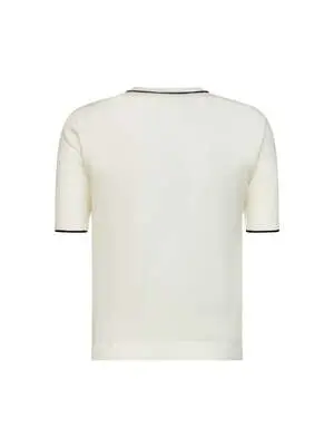 Valentino Garavani Ivory Wool Sweater With Contrasting Edges And Vlogo