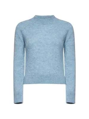 Dries Van Noten Light Blue Alpaca-blend Texas Crewneck Sweater