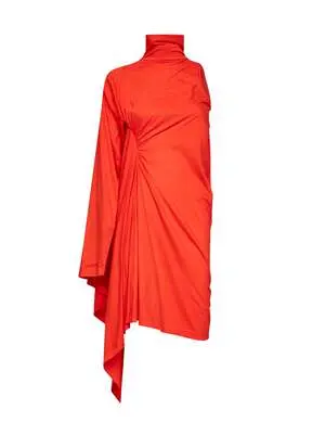 Balenciaga Sunset Red Draped Midi Dress