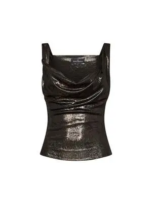 VIVIENNE WESTWOOD Bronze Metallic Jersey Anna Top - Multicolor