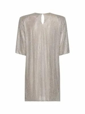 Giuseppe Di Morabito Silver Crystal-embellished Tulle T-shirt Mini Dress - Multicolor