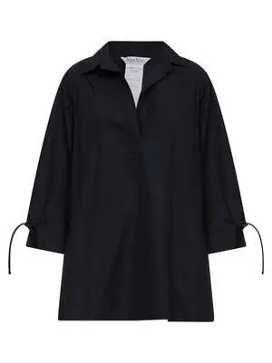 Max Mara Black Cotton Poplin Mxmadorni Blouse - Multicolor