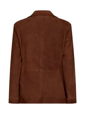 GOLDEN GOOSE Brown Waxed Suede Robyn Blazer