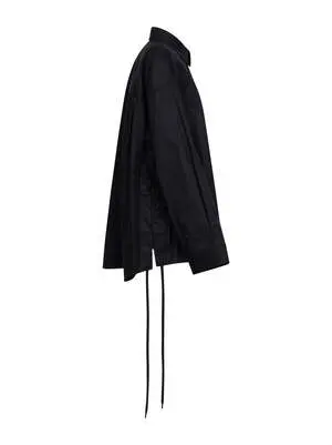 Balenciaga Black Cotton Gabardine Lace-up Shirt - Multicolor