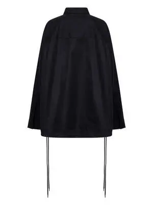 Balenciaga Black Cotton Gabardine Lace-up Shirt - Multicolor