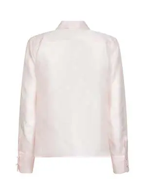 Max Mara Pink Silk Organza Mseagi Embroidered Shirt