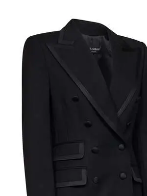 Dolce & Gabbana Black Stretch Twill Turlington Double-breasted Jacket