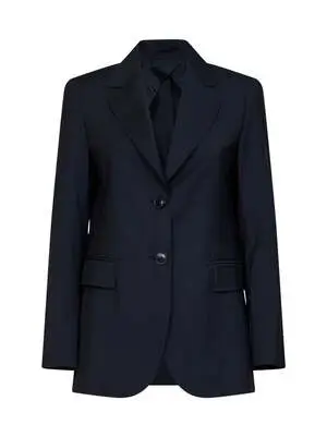 MAX MARA Max Mara Studio Women Blue Mstassenzi Single-Breasted Blazer