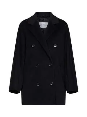 Max Mara Black 101801 Icon Coat Short Rebus Coat