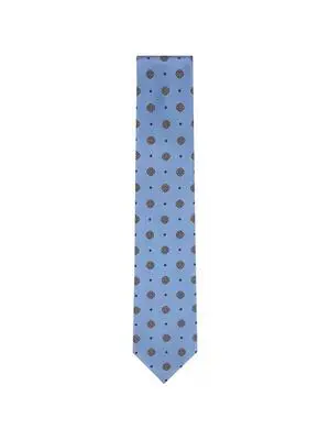 Zegna Geometric-print Silk Tie - Blue
