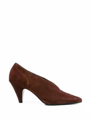 DEL CARLO Suede Lace-up Pumps - Brown