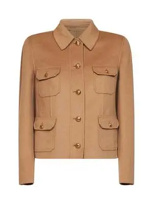 Max Mara Camel Wool-blend Mstvenere Varsity Jacket