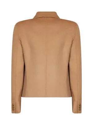 Max Mara Camel Wool-blend Mstvenere Varsity Jacket