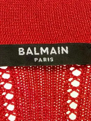 Balmain Pointelle Rib-knit Cardigan