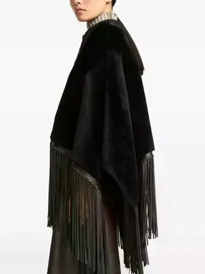 YVES SALOMON Fringed Shearling Cape