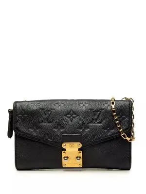 LOUIS VUITTON 2015 Monogram Empreinte Pochette Saint Germain Crossbody Bag - Black