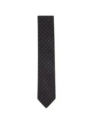 Zegna Geometric-patterned Tie - Black