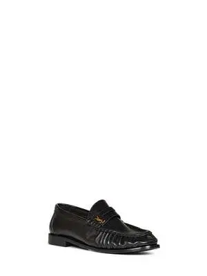 Saint Laurent Black Shiny Nappa Leather Le Loafer Supple Loafers - Multicolor