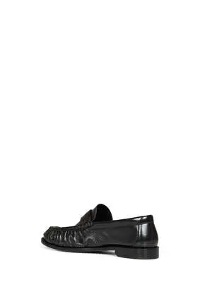 Saint Laurent Black Shiny Nappa Leather Le Loafer Supple Loafers - Multicolor