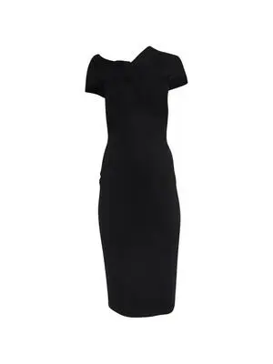 Victoria Beckham 2020s Twist Drape Dress - Black