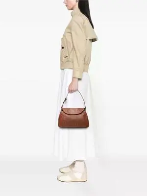 Bottega Veneta 2012-2026 Intrecciato Trimmed Nappa Double Flap Shoulder Bag - Brown