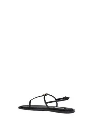 TOTEME Black Nappa Leather T-strap Thong Sandals - Multicolor