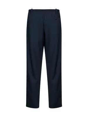 Dries Van Noten Navy Blue Wool Penny Straight-leg Trousers