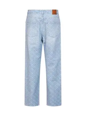 Casablanca Light Blue Denim Washed Monogram Jeans