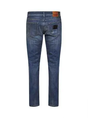 Dolce & Gabbana Blue Stretch Cotton Denim Slim Jeans