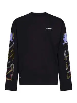 Off-White Black Jersey Archigeography Arrow Skate T-shirt - Multicolor