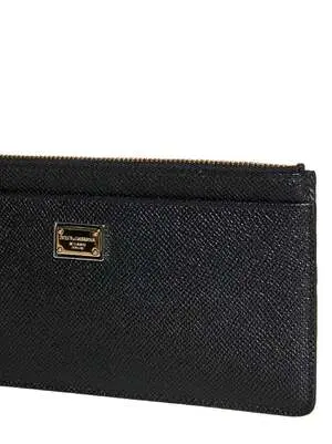 Dolce & Gabbana Large Black Dauphine Leather Card Case - Multicolor