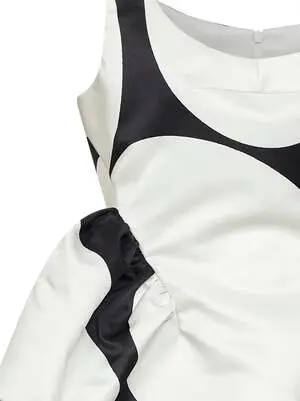 Dries Van Noten Black Duchess Oversized Ellipses-print Peplum Top