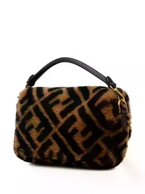 Fendi 2010-2026 Mini Zucca Shearling Baguette Satchel