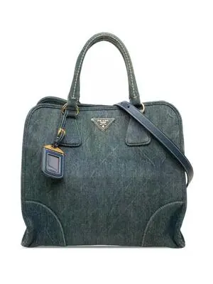 Prada 2000-2026 Denim Open Convertible Tote Satchel