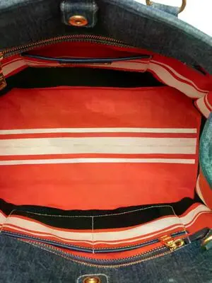 Prada 2000-2026 Denim Open Convertible Tote Satchel