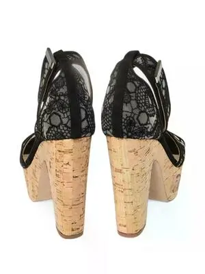 NICHOLAS KIRKWOOD Maya Lace Platform Sandals - Black