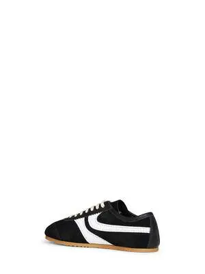 Dries Van Noten Black Suede Sneakers With Leather Details - Multicolor