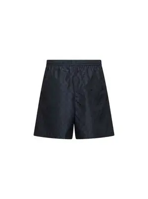 Gucci Black Printed Polyester Poplin Swimsuit