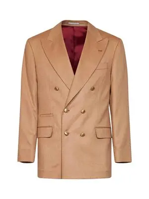 Brunello Cucinelli Camel Camel Hair Tailor One-and-a-half-breasted Jacket - Multicolor