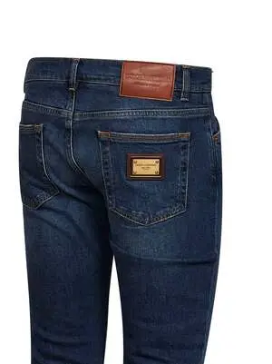 Dolce & Gabbana Blue Cotton Denim Skinny Jeans